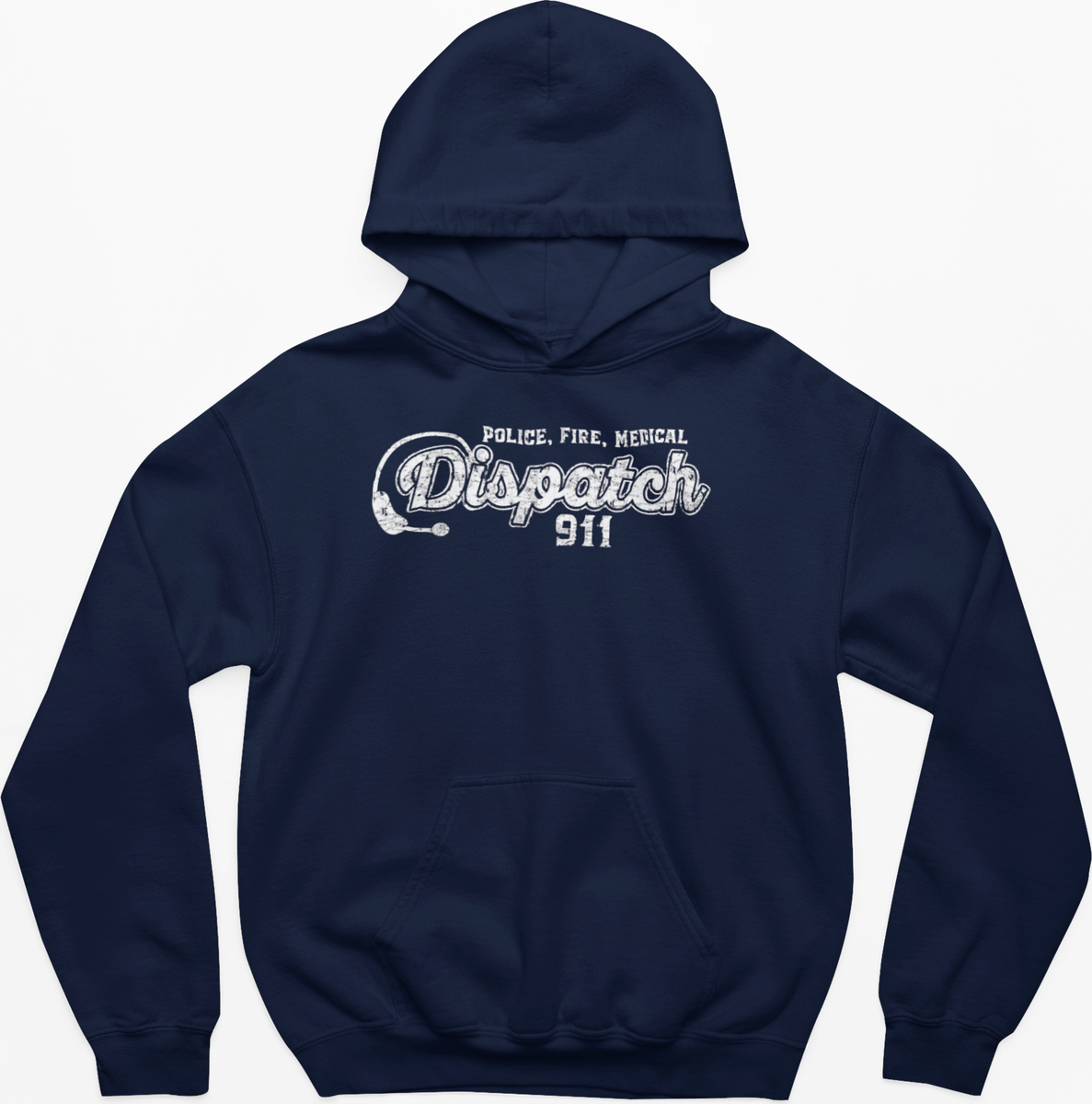 911 Dispatch Varsity Style Distressed Graphics Hoodie Sweater | Cold ...